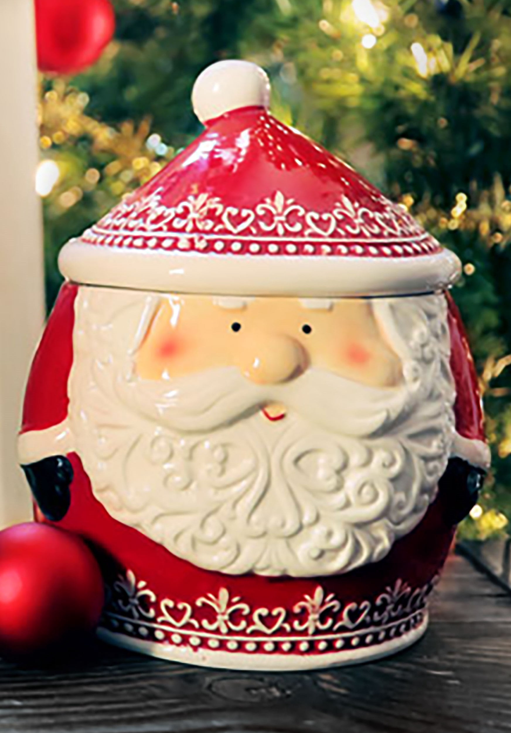 Tabletop Nordic Santa Cookie Jar Ceramic Baked Treats Christmas Y2883 ...