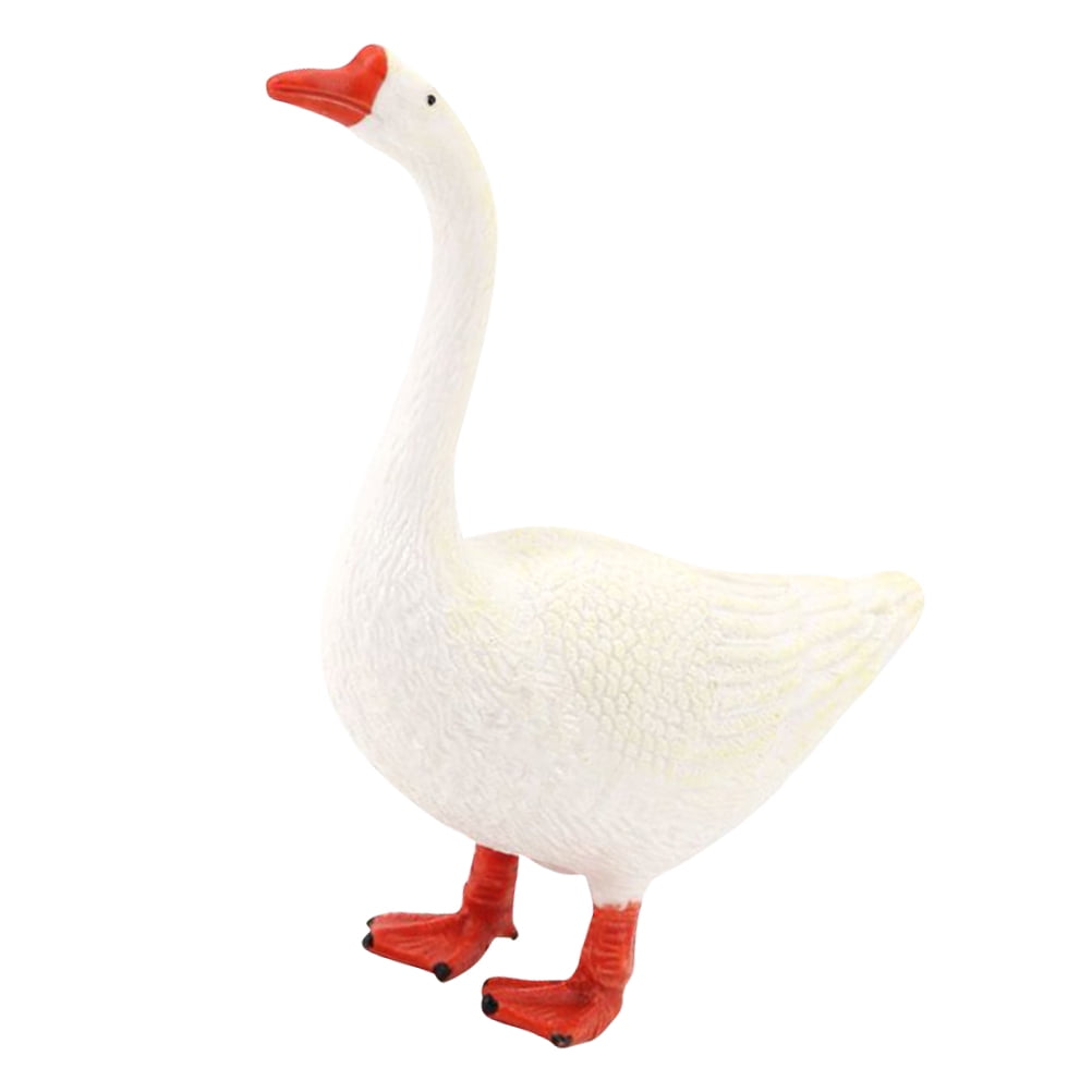 MOKKHNB Small Plastic Goose Statue Realistic Design White 1Pack 1.6X4 ...