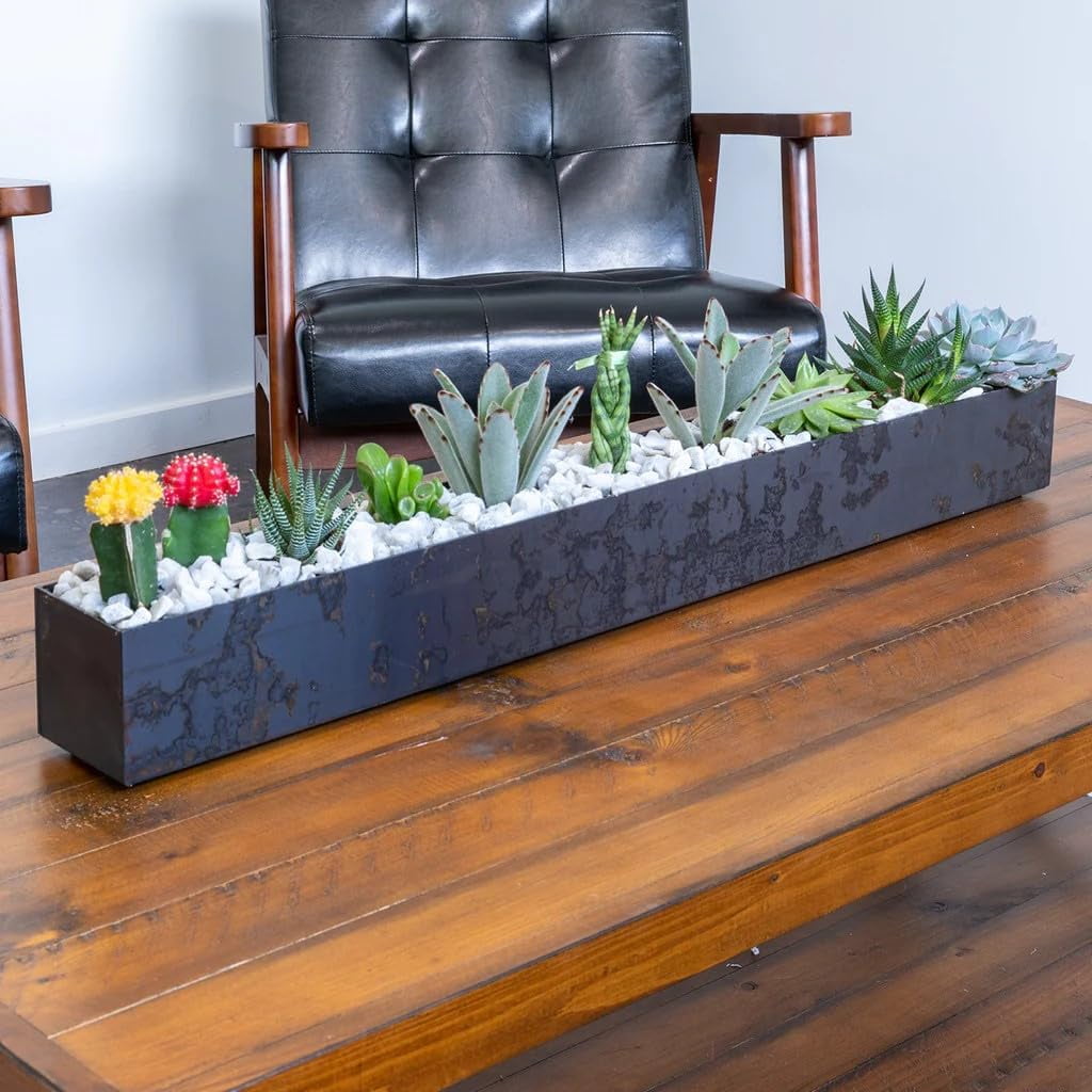 Tabletop Planter - Contemporary Cor-Ten Steel Design with Optional ...