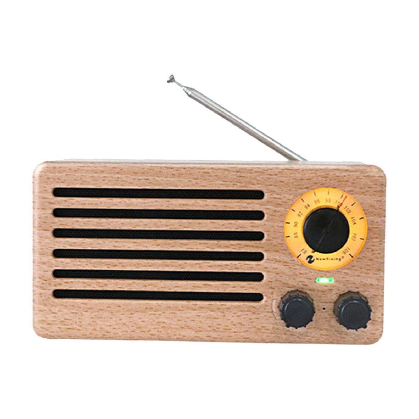 Tabletop Portable Speaker With Anti-interference FM Radio, Wood Grain ...