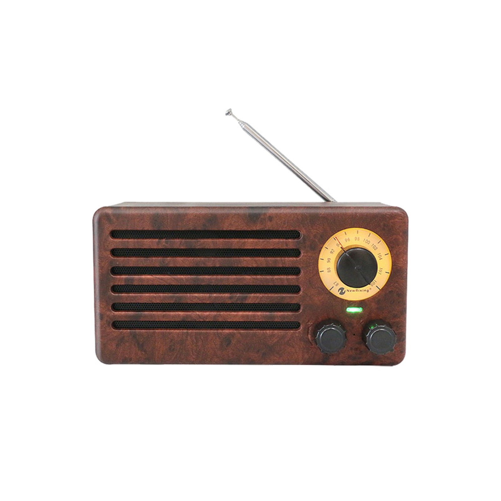 Tabletop Portable Speaker With Anti-interference FM Radio, Wood Grain ...