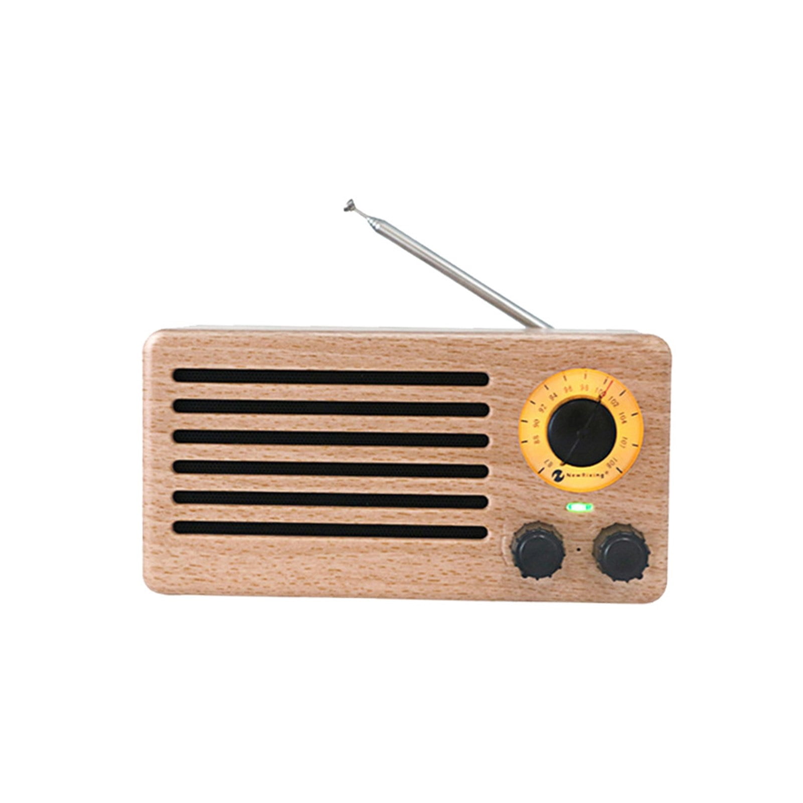 Tabletop Portable Speaker With Anti-interference FM Radio, Wood Grain ...