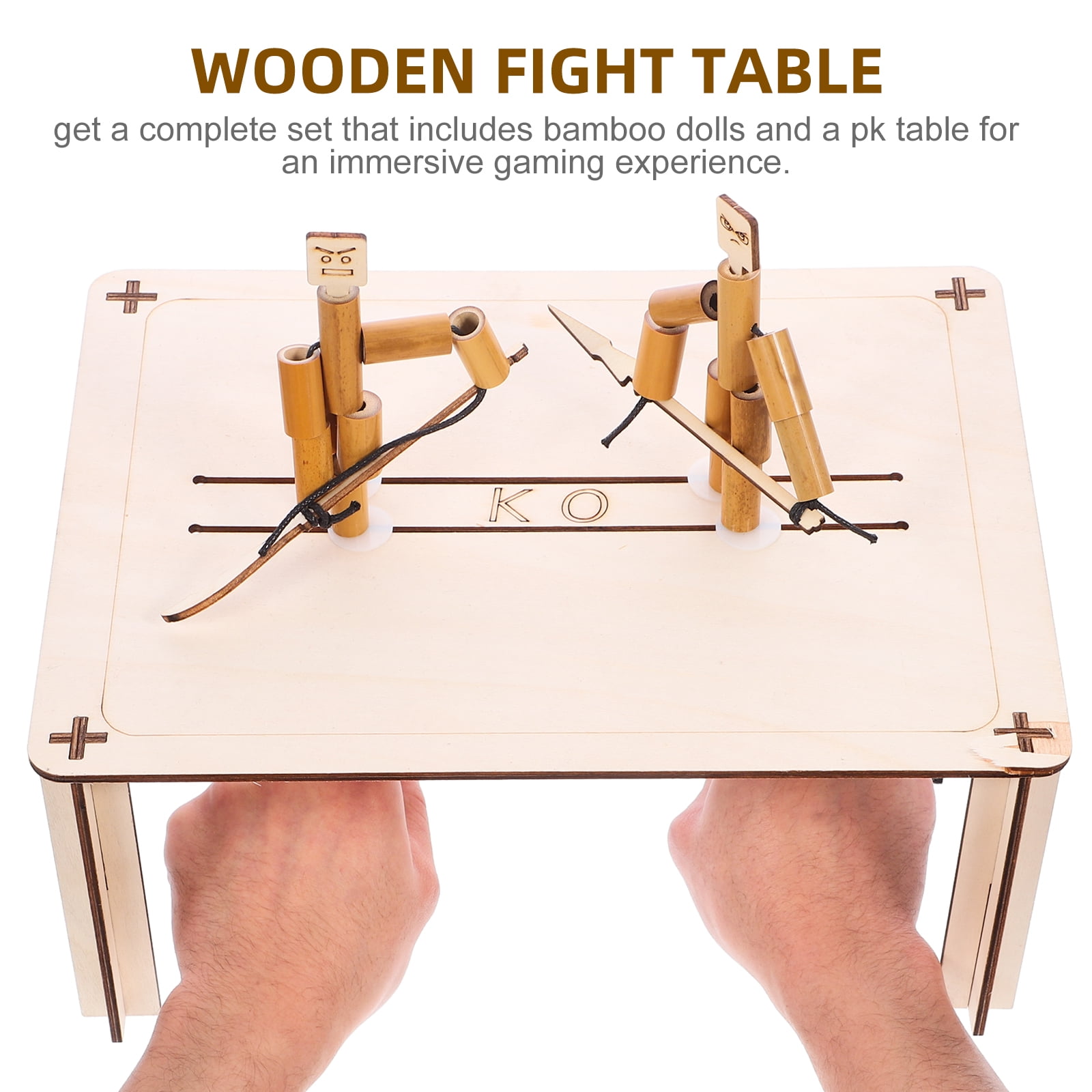 Tabletop Puppet Games,4 Sets Bamboo Puppet Kit Funny Bamboo Puppet with ...