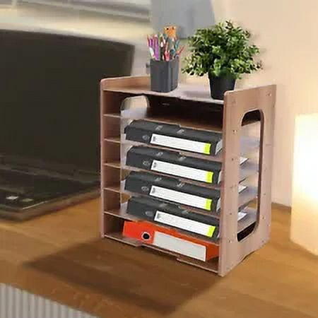 Tabletop Storage Rack Paper File Holder Organizer Height Adjustable 7 ...
