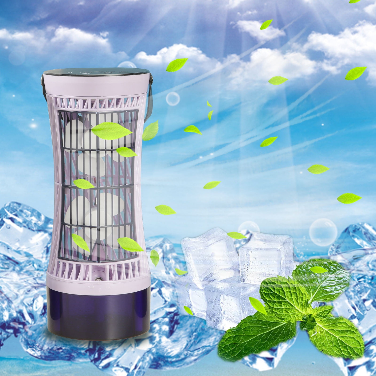 Tabletop Tower Fans, 3600mAh Portable Automatic Remote Head Conditioner ...