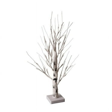 LED Lighted Birch Tree - 2FT Warm White Lights, Battery Operated Mini ...