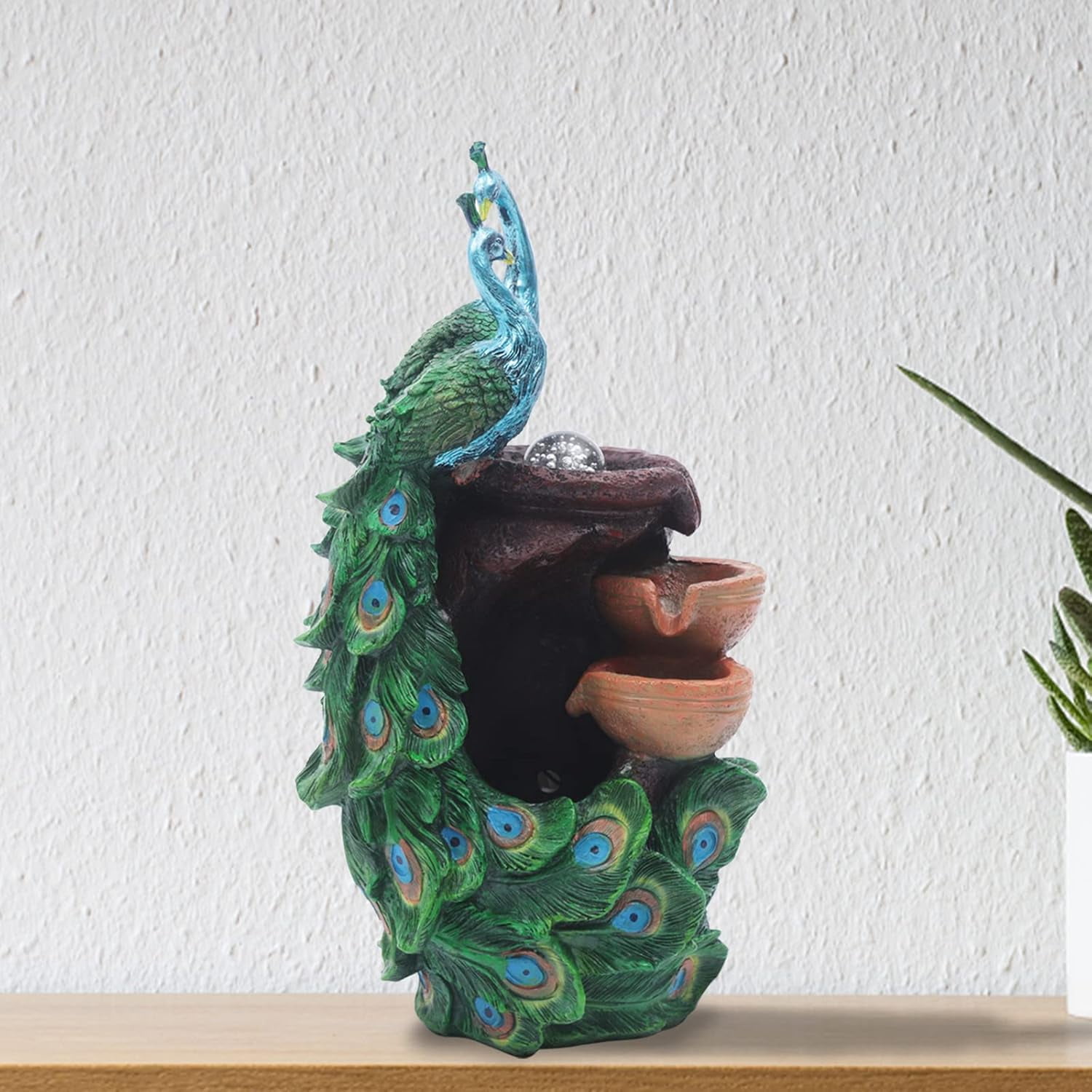 Tabletop Water Fountain Decor, Creative Resin Feng Shui Ball Fountain ...