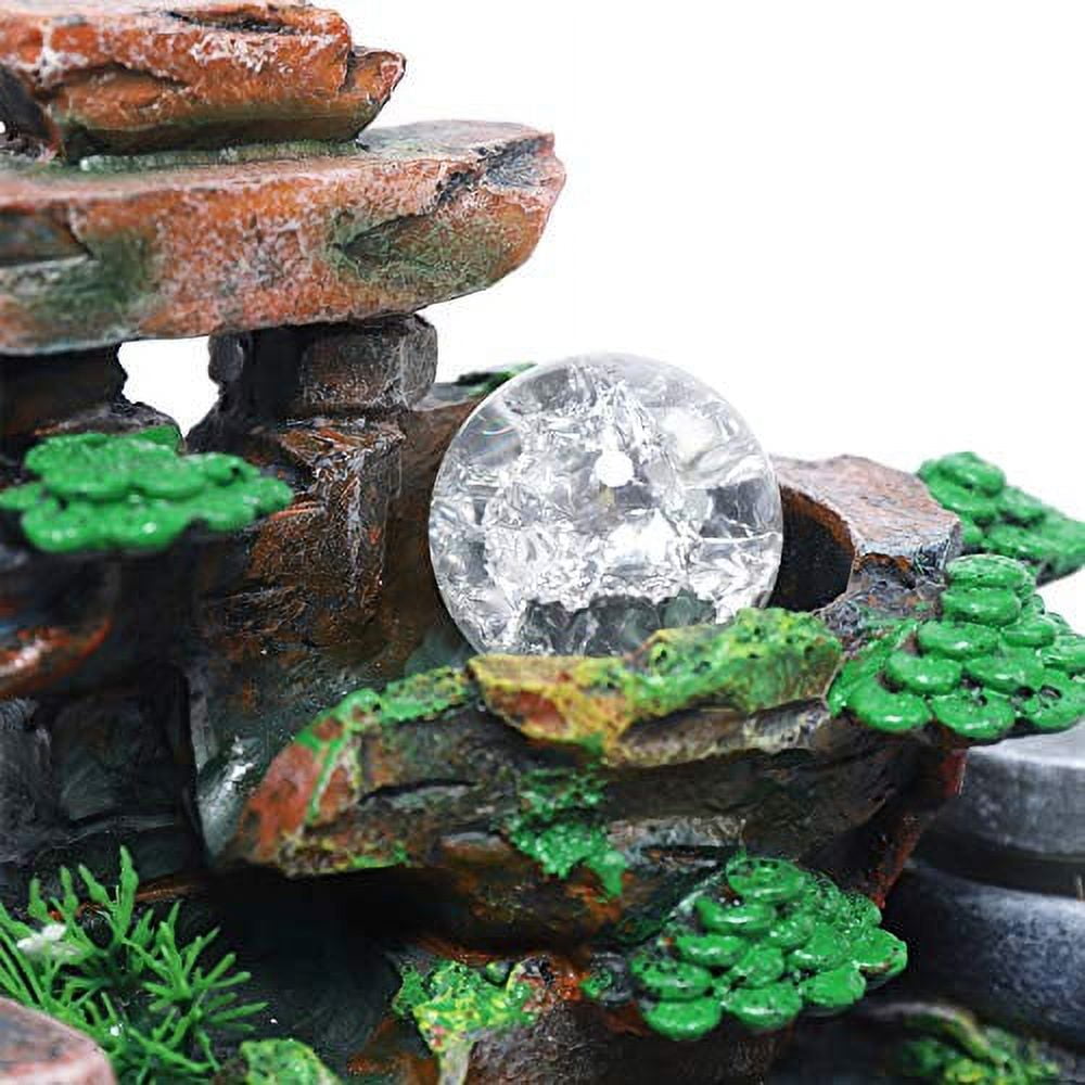 Tabletop Water Fountain, Feng Shui Tiered Waterfall Fountains with ...