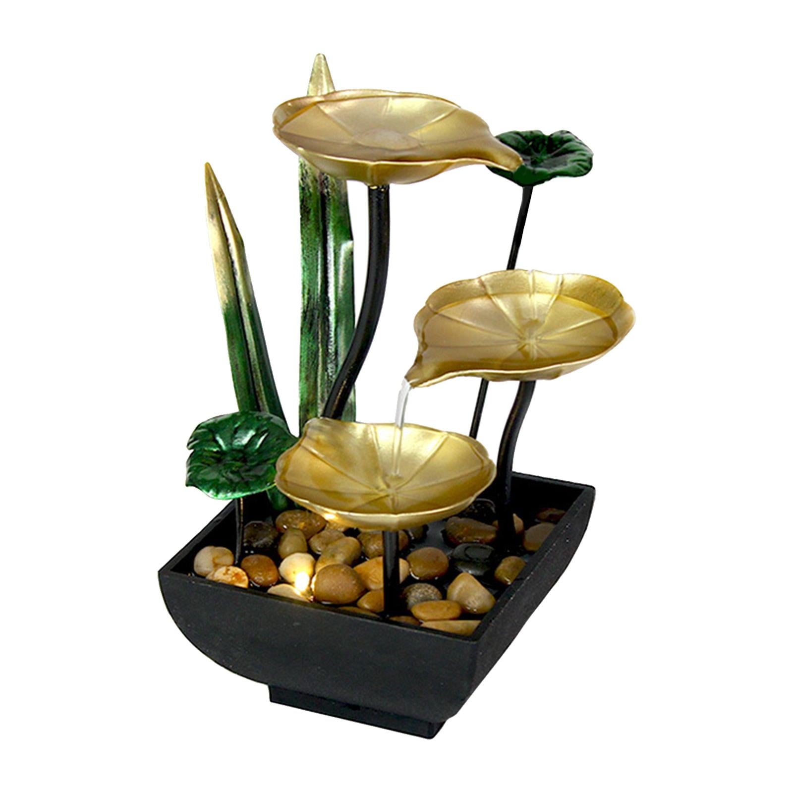 Tabletop Water Fountain Ornament Waterfall with LED Decor - Walmart.com