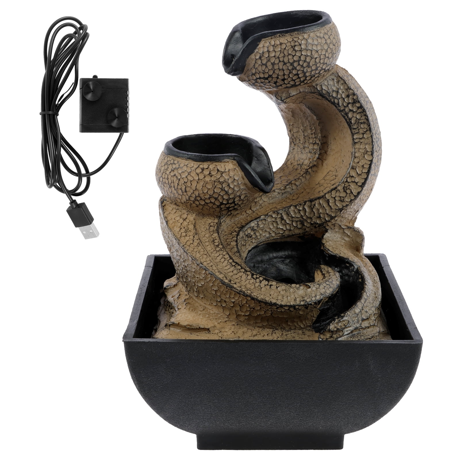 Tabletop Water Fountain Resin Desk Fountain Small Indoor Water Fountain ...