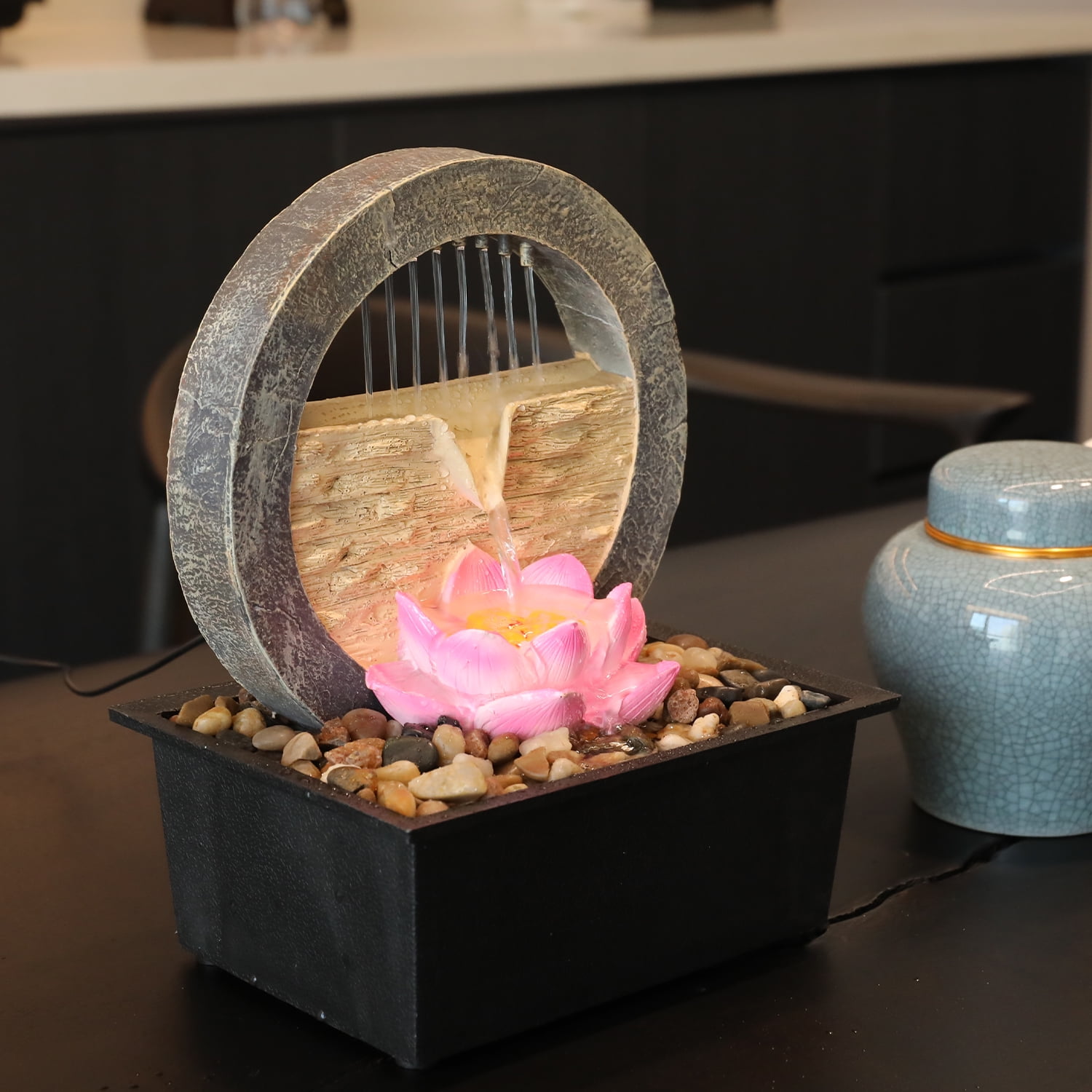 Tabletop Water Fountain, Zen Peaceful Water Meditation Decor, Desktop ...