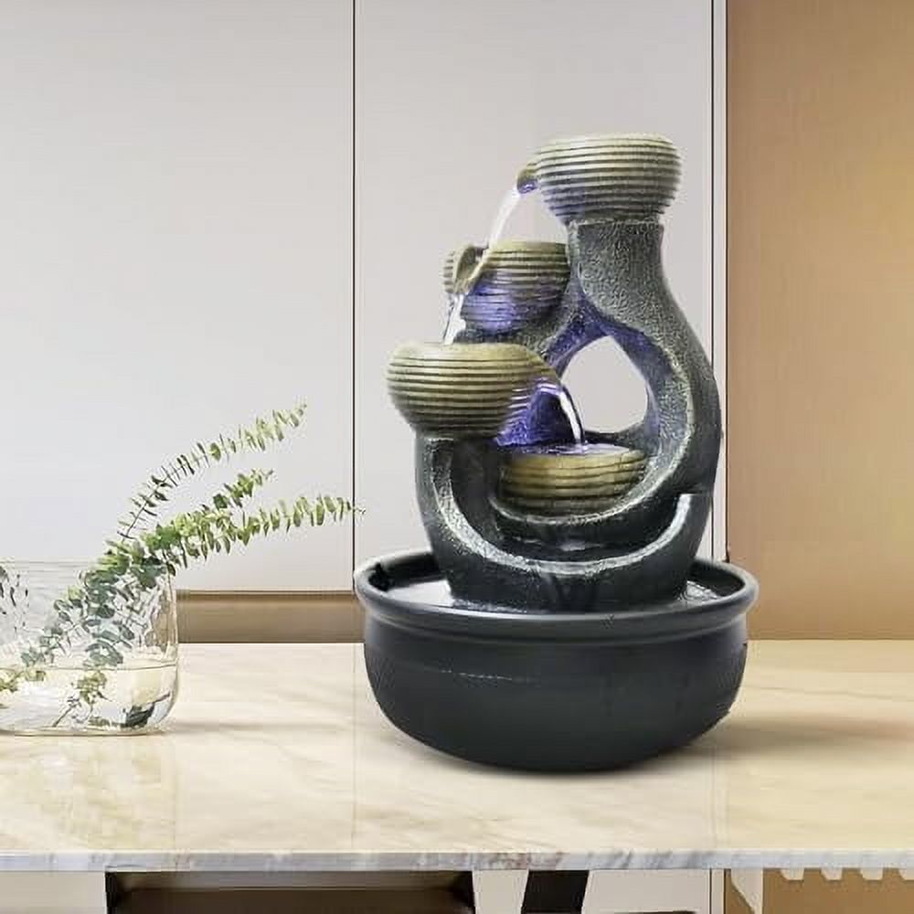 Tabletop Water Fountain with LED Lights - Peaceful and Relaxing Water ...