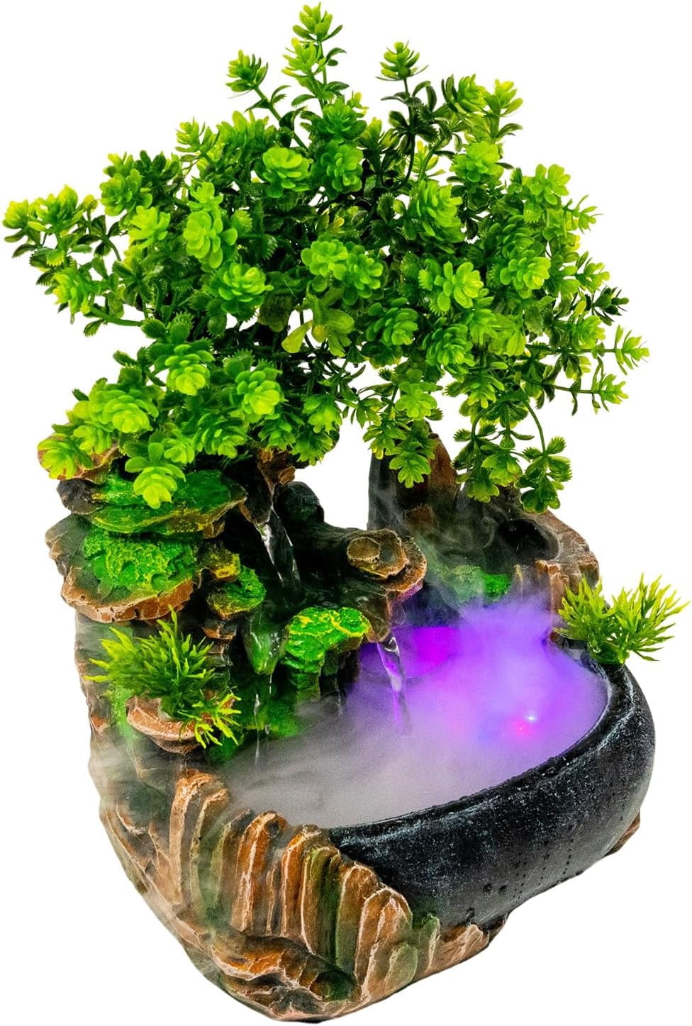Tabletop Waterfall Fountain with Aquariums Atomizing Humidifier Indoor ...