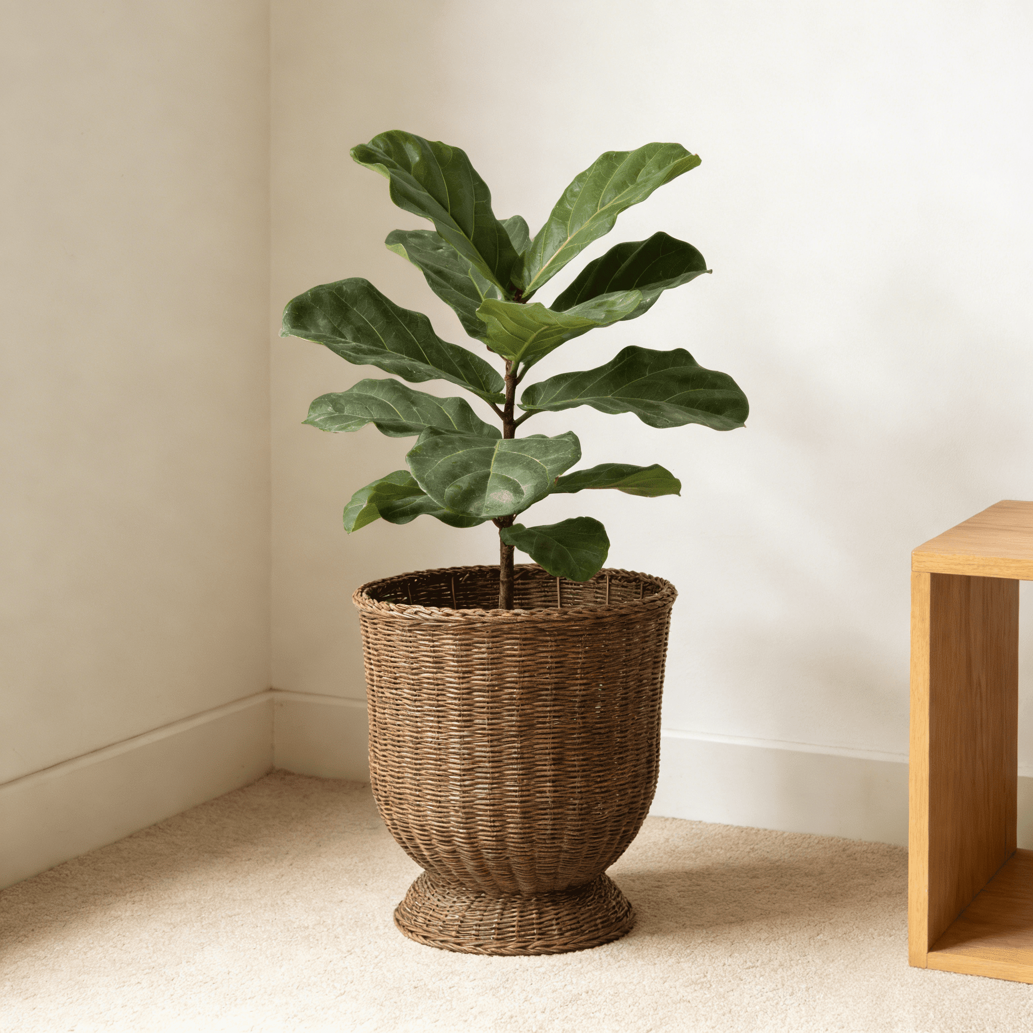 Tabletop Woven Rattan Vase for Flowers, Vintage Country Style Rattan ...