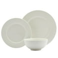 Tabletops Gallery 12 Piece Bloom Embossed Porcelain White Dinnerware ...
