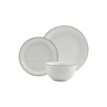 Woven Paths Farmhouse 16-Piece Dinnerware Set, White - Walmart.com