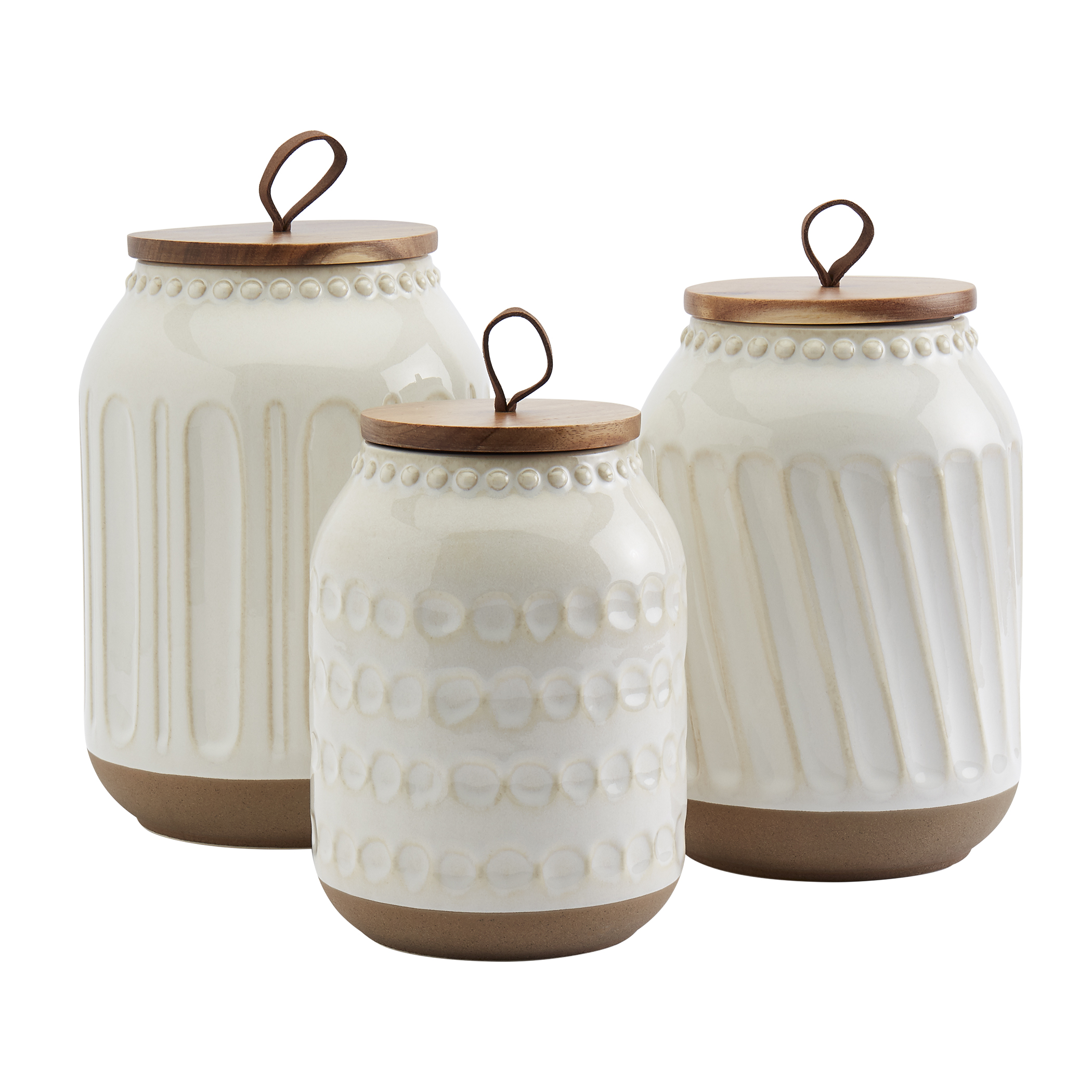 Pioneer Woman Stacking 3-Piece Stoneware Canister Set - Walmart.com