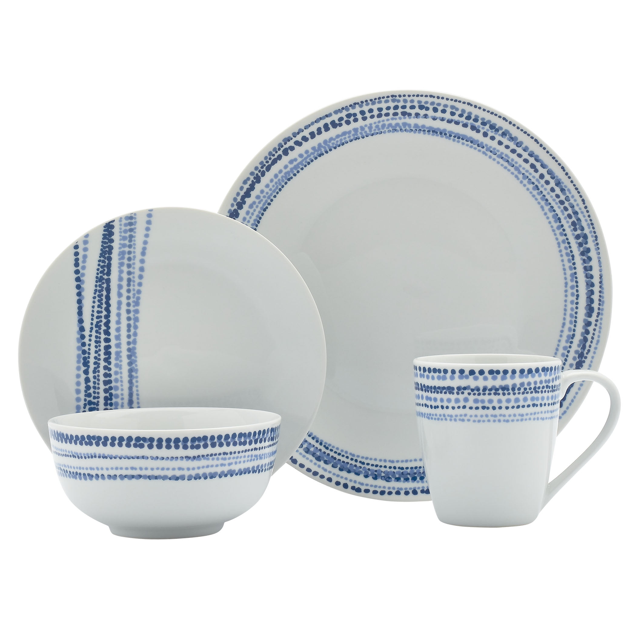 Tabletops Gallery Aaron Round 16 Piece Dinnerware Set White Dinnerware ...