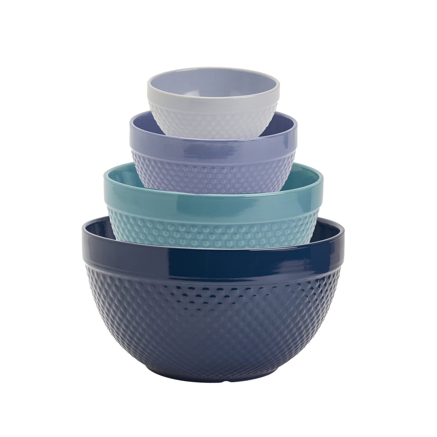 Tabletops Gallery Style 4 Piece Classic White Stoneware Nesting Mixing ...
