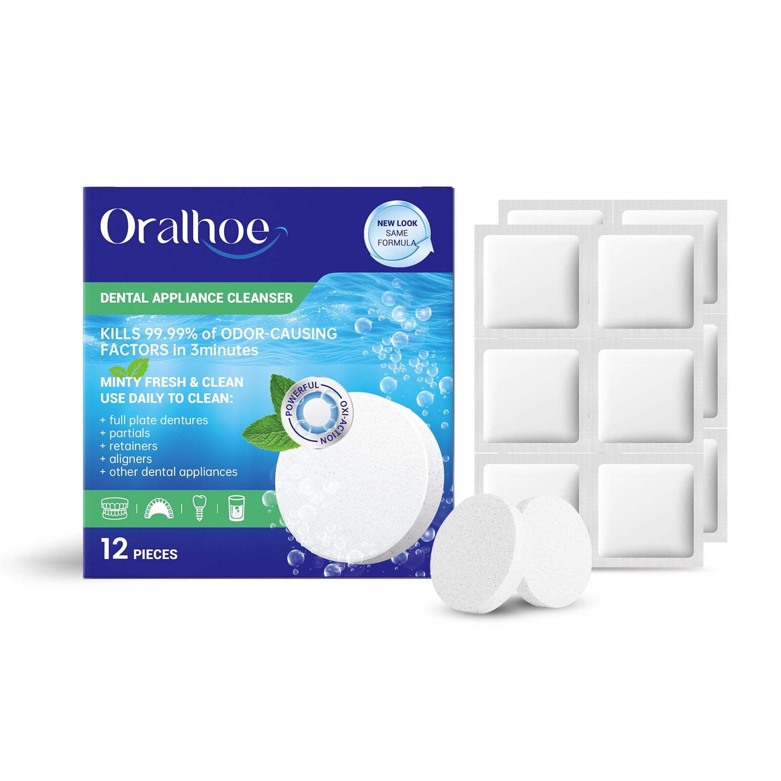 Tablets, Oral Care Fresh Breath, Stain Removal Braces Denture Cleaning ...