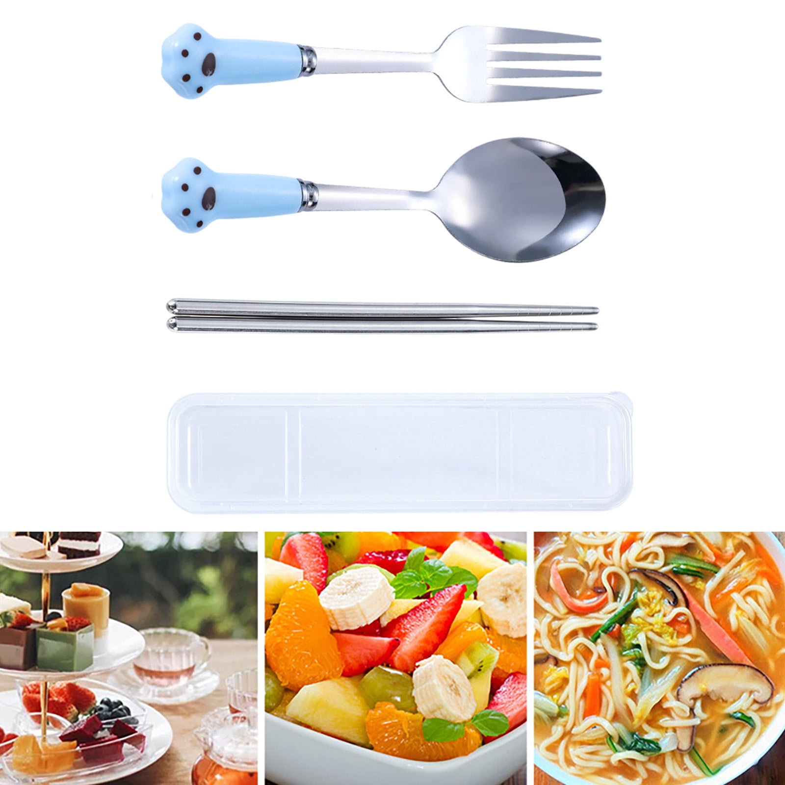 CatPaw Metal Tableware Set for Outdoor Dining Includes Spoons Forks and ...