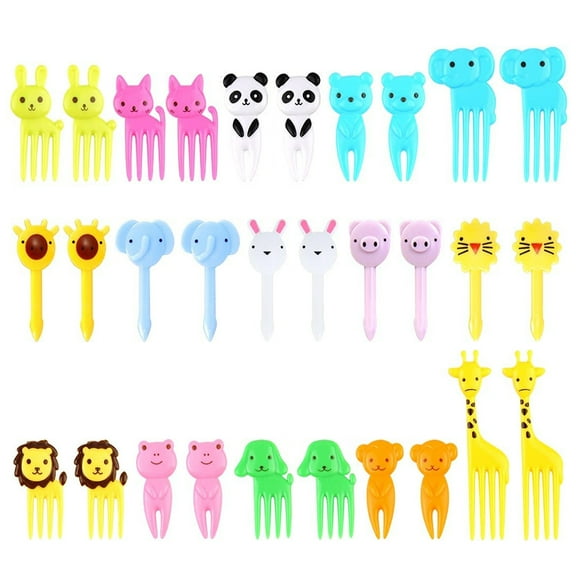 5 Pack Plastic Bento for Kids Decorate Fruits Picks Fork Decorative ...