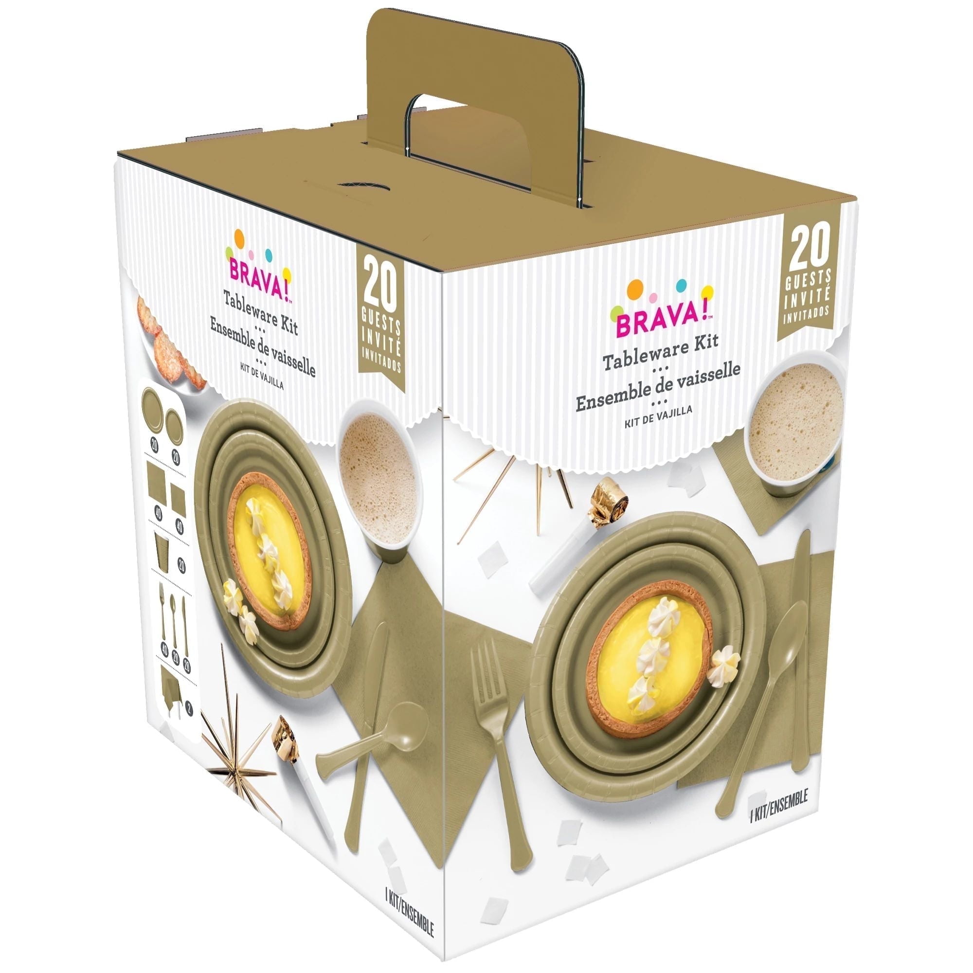 Amscan Gold 222-Piece Party Tableware Kit for 20 Guests - Walmart.com