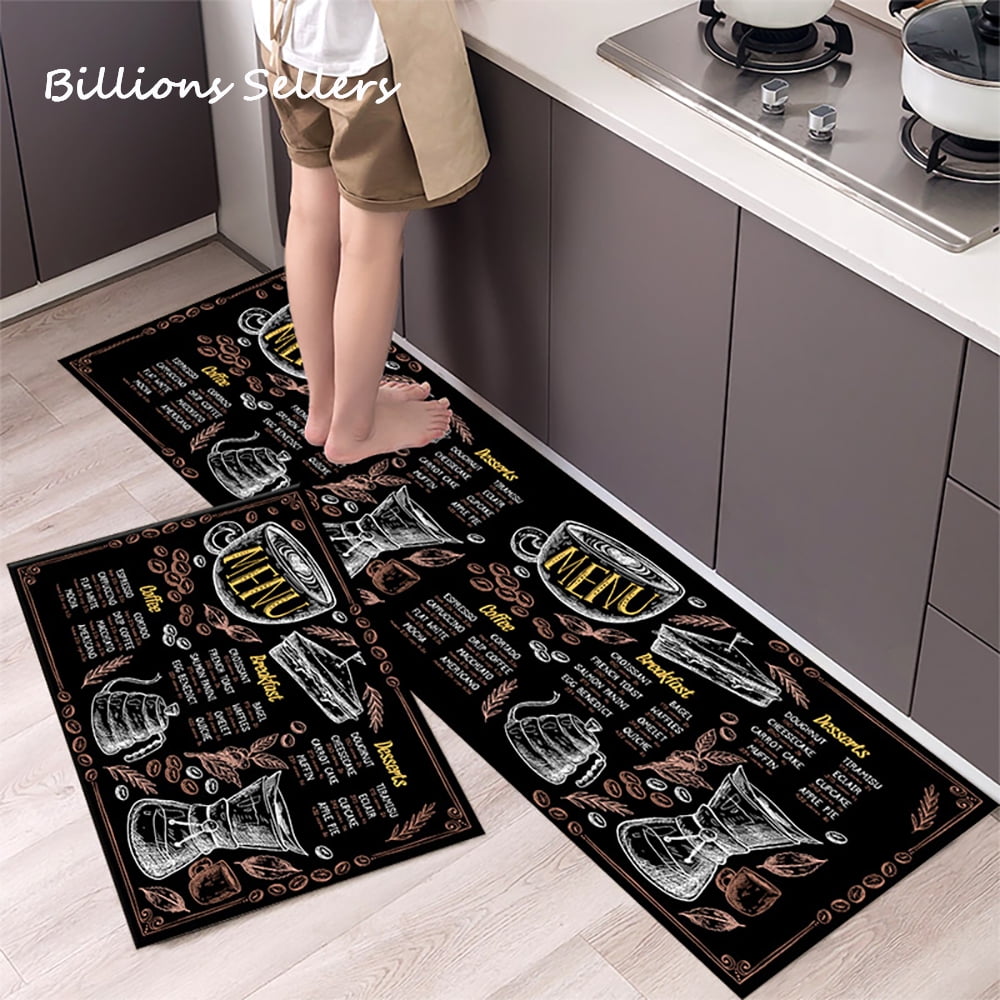 Tableware Kitchen Letter Print Floor Mat Living Room Decor Carpet Home ...