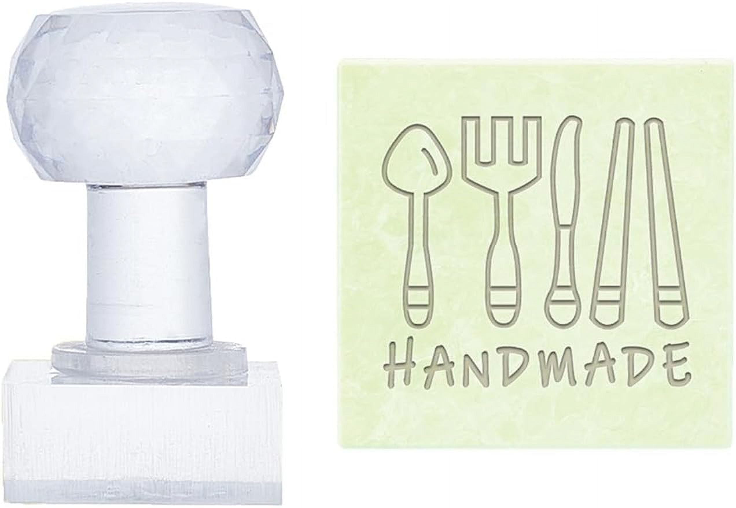 Tableware Soap Stamp Acrylic Stamp with Handle Rectangle Soap Embossing ...