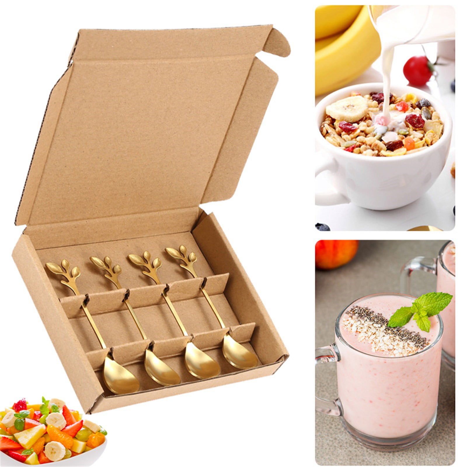 Tableware,Spoons Coffee Spoon Stainless Small Spoons For Dessert Yogurt ...