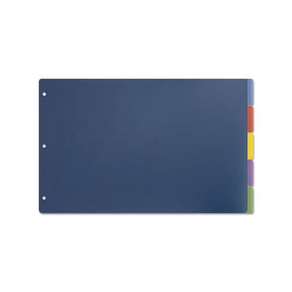 Cardinal Poly Index Divider, 5-Tab, 11 x 17, Assorted Colors, 3-Hole ...