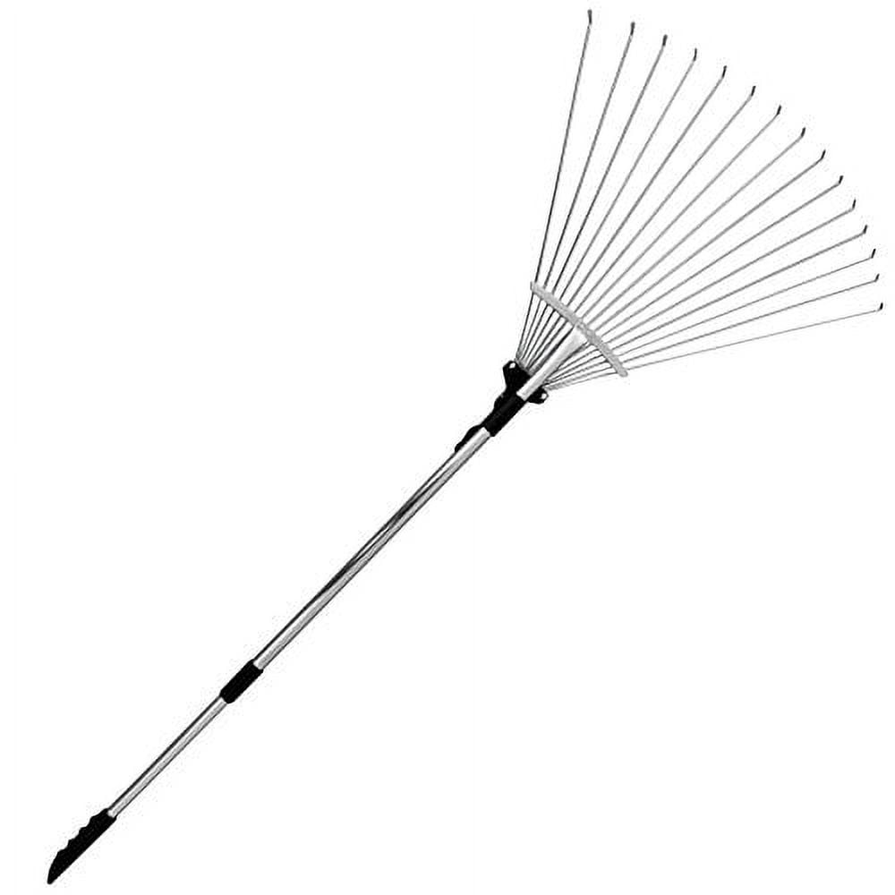 Tabor Tools J16A 63-Inch Retractable Metal Rake, Adjustable Folding ...