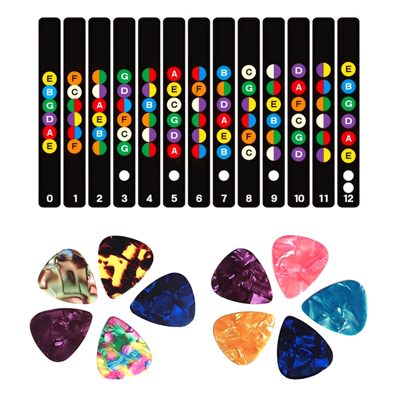 Tabs Note Decals Guitar Fretboard Stickers Practice With Picks Acoustic ...