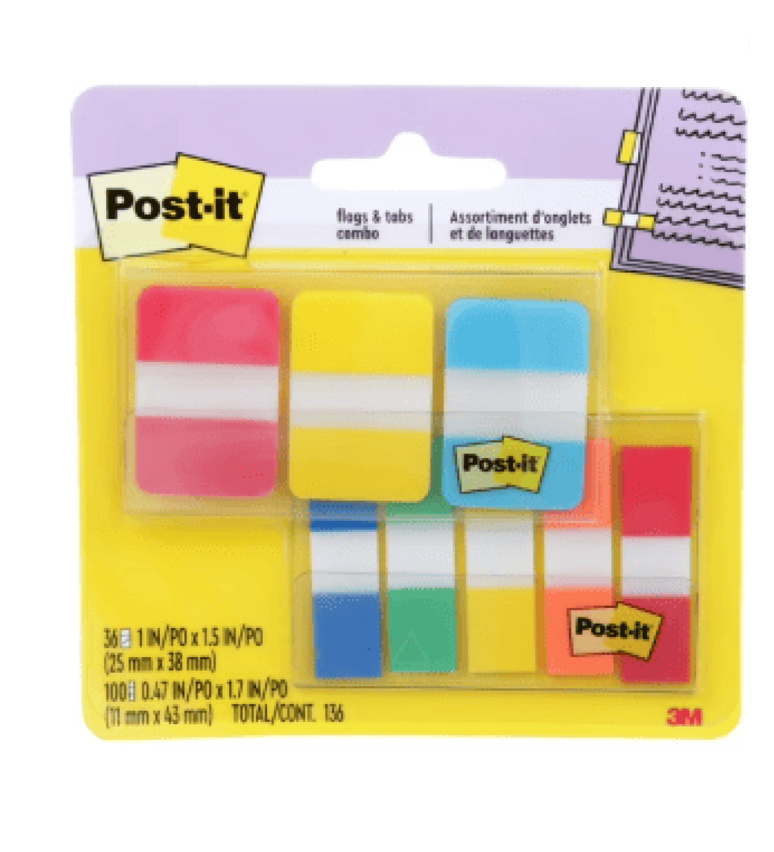 Tabs and Flags Combo Pack, 1 in Wide Tabs and .47 in Wide Flags ...