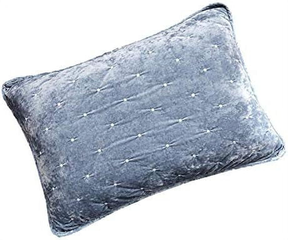 Tache Light Blue Velvet Pillow Sham - Polka Dot Velveteen Dreams Luxury ...