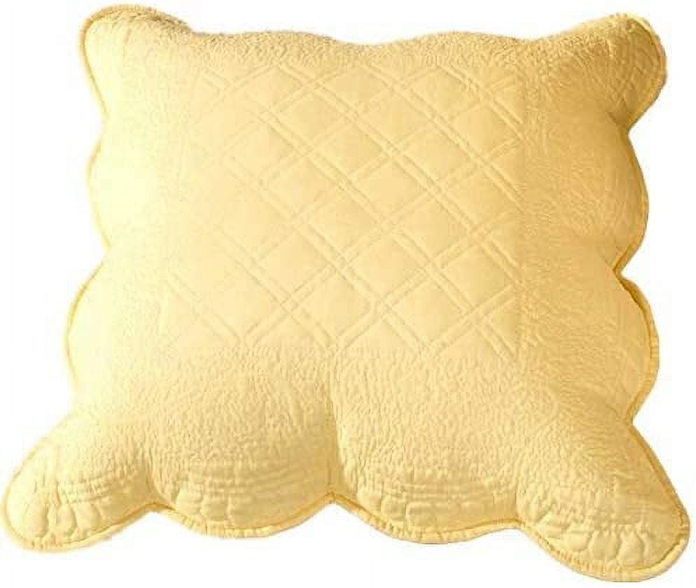 Tache Quilted Solid Yellow Buttercup Puffs Matelasse Decorative Square ...