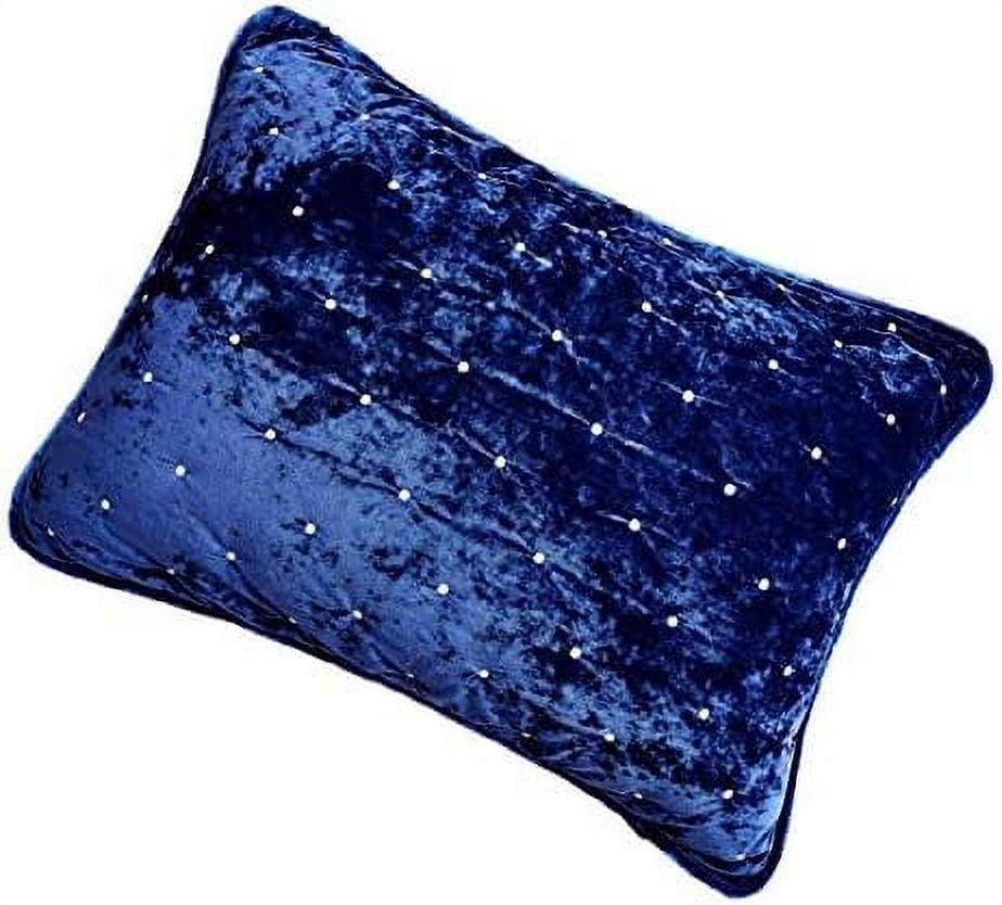 Tache Royal Blue Velvet Pillow Sham - Polka Dot Velveteen Dreams Luxury ...