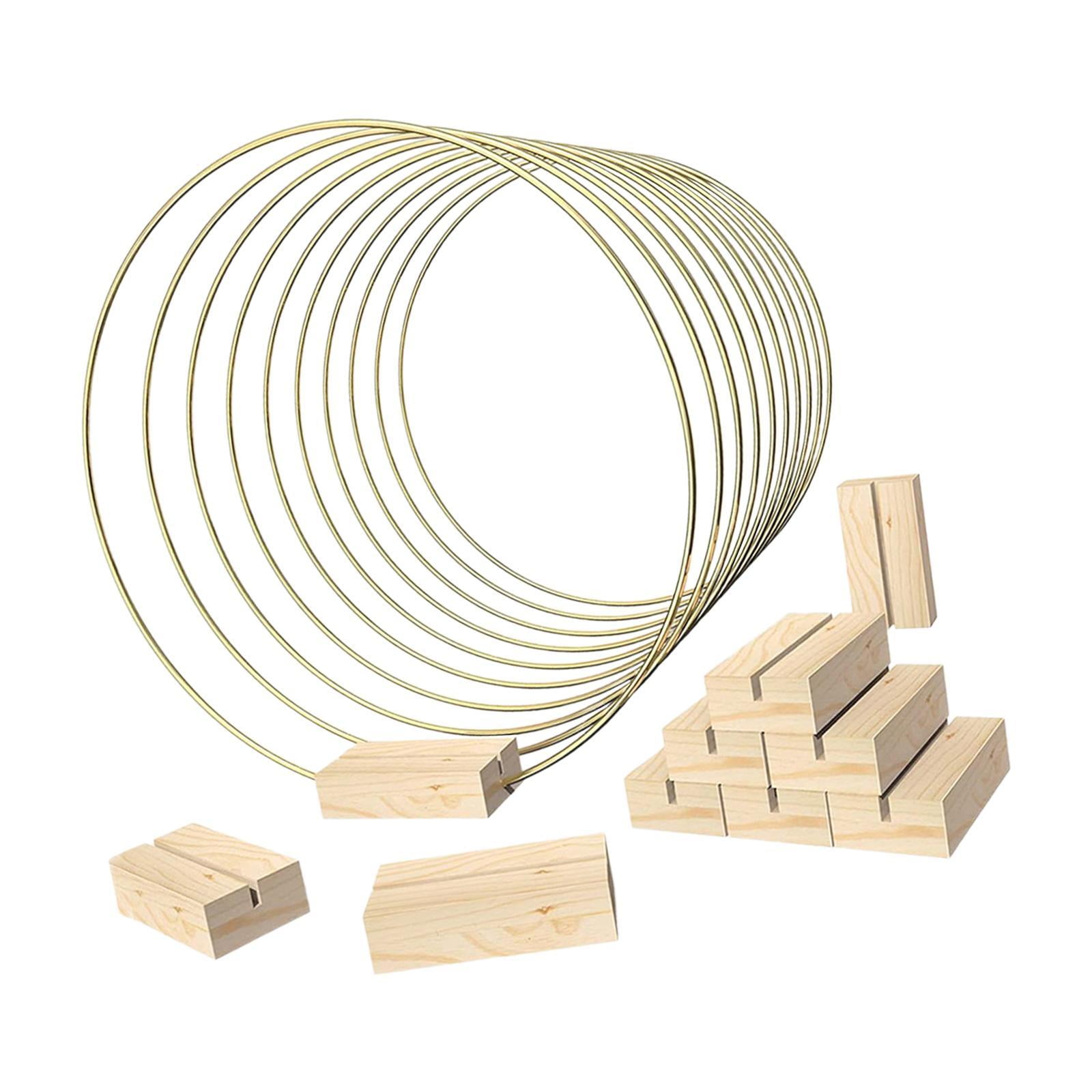 Tachiuwa 10 Pieces Metal Floral Hoop Wreath Macrame Hoop Rings with ...