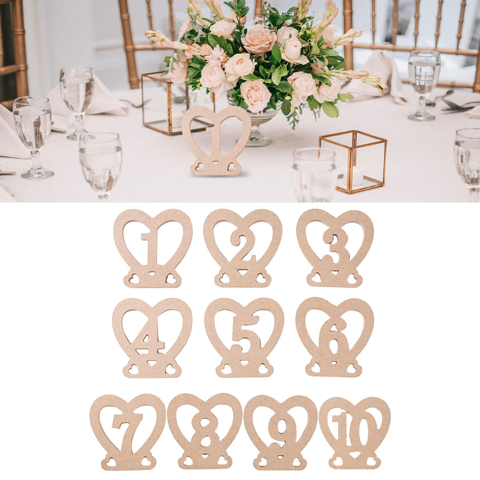 Tachiuwa 10 Pieces Wooden Table Numbers Wedding Table Sign with Holder ...