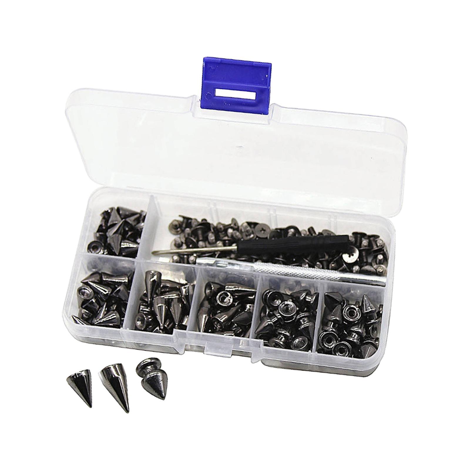 Tachiuwa 100 Sets Cone Spikes Studs Punk Screw Back Studs with Install ...