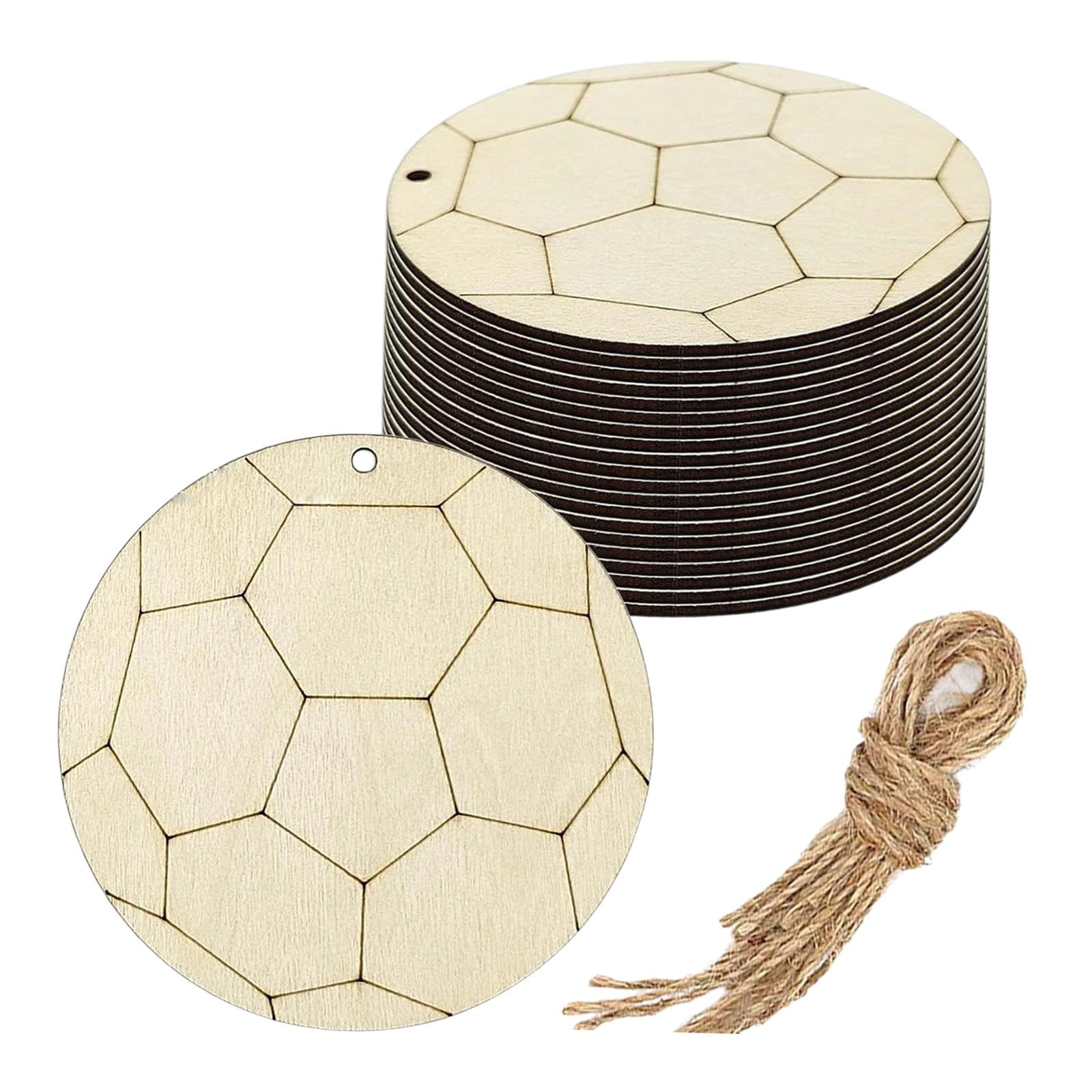 Tachiuwa 20 Pieces Football Shaped Wooden Cutouts Unpainted Football ...