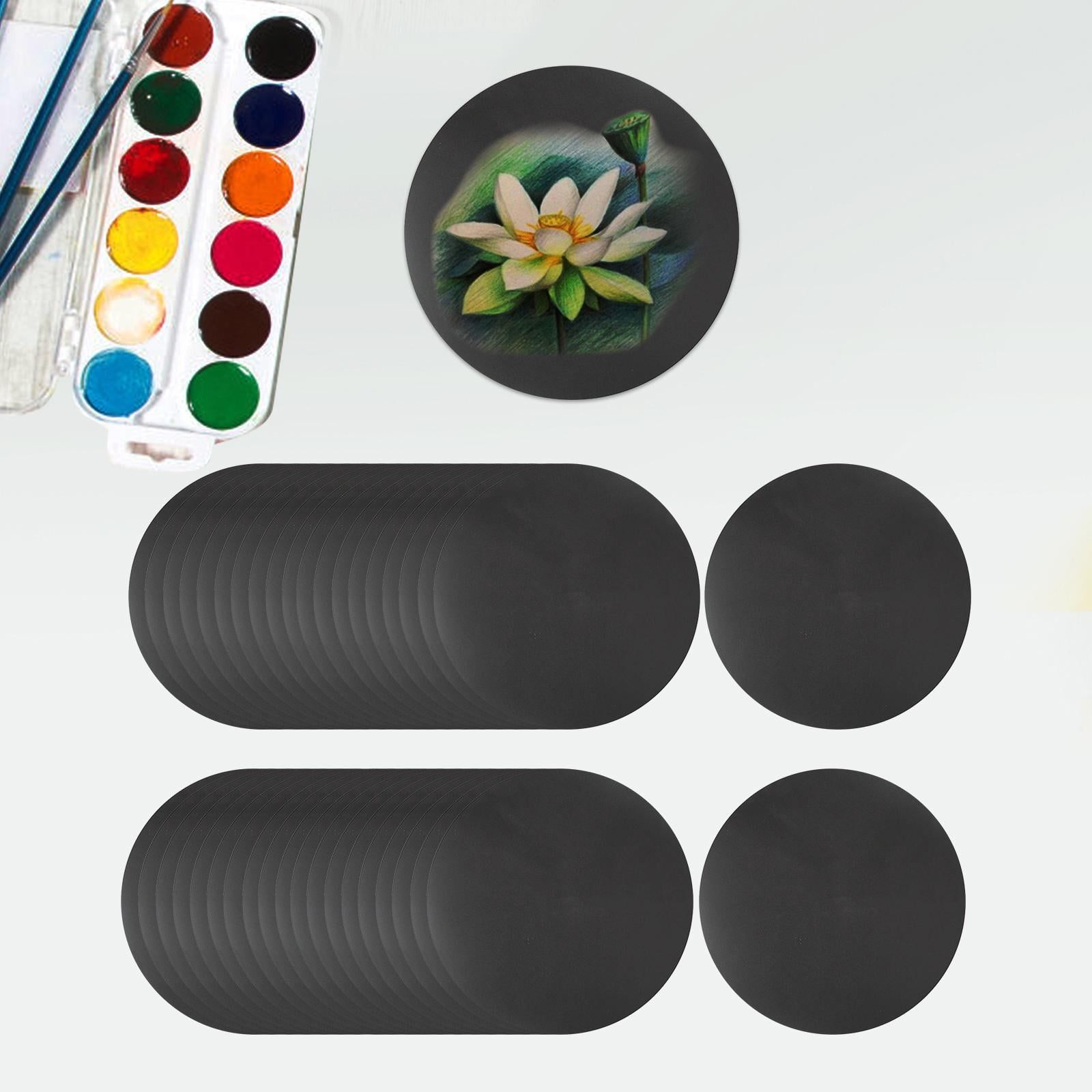 Tachiuwa 20 Pieces Round Kraft Paper Cardstock Paper Drawing Paper ...