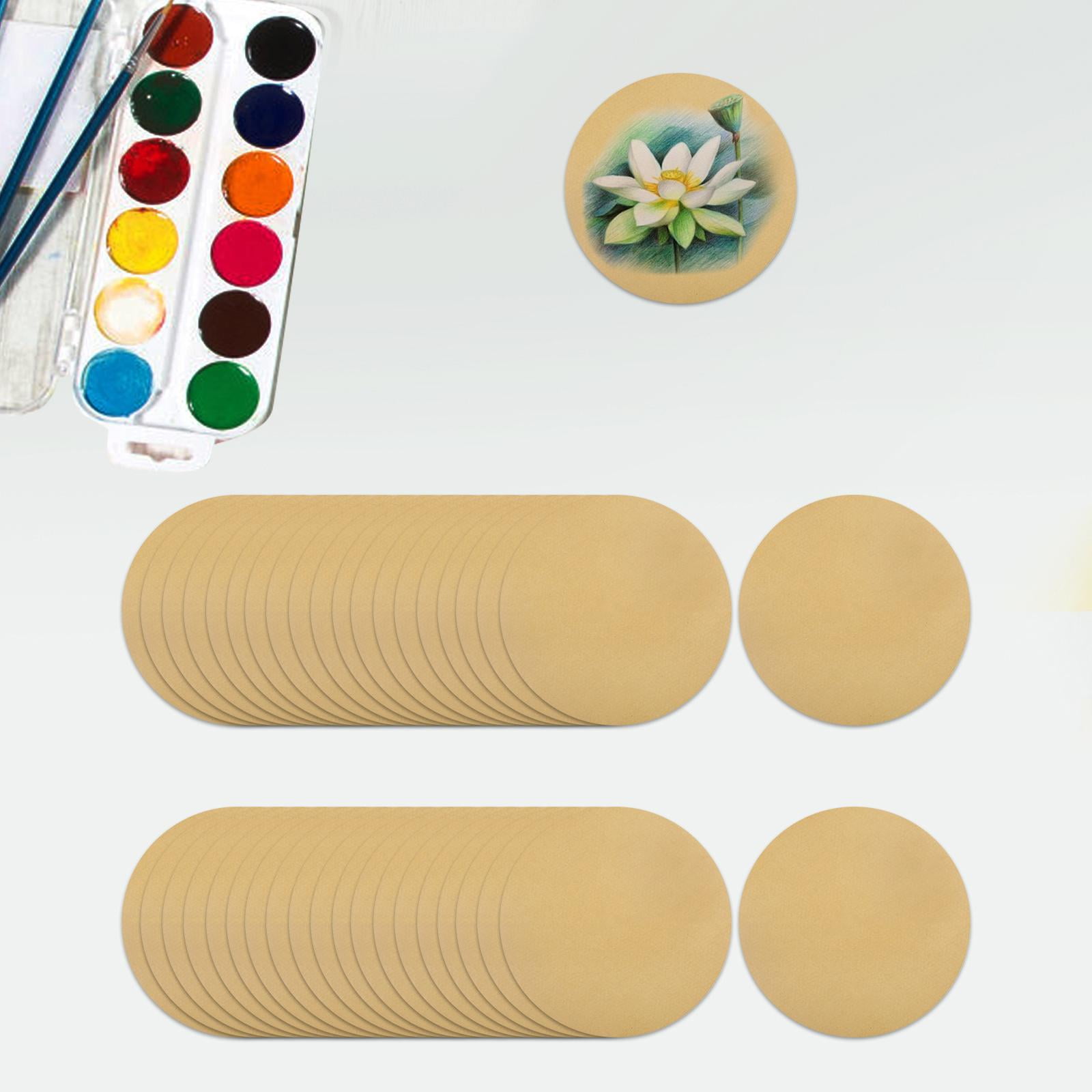 Tachiuwa 20 Pieces Round Kraft Paper Cardstock Paper Drawing Paper ...