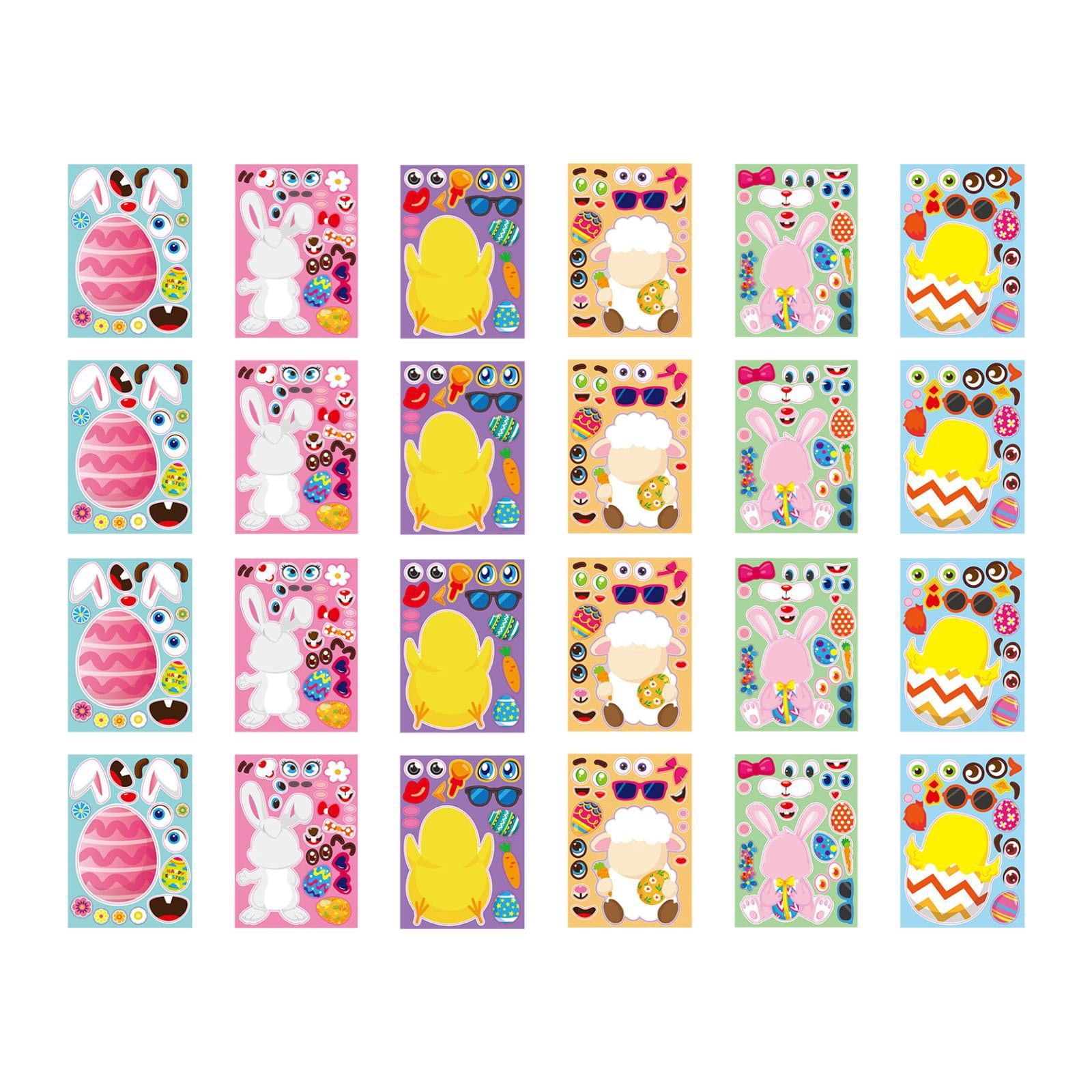 Tachiuwa 24 Pieces Make A Face Stickers Easter Stickers Decoration ...