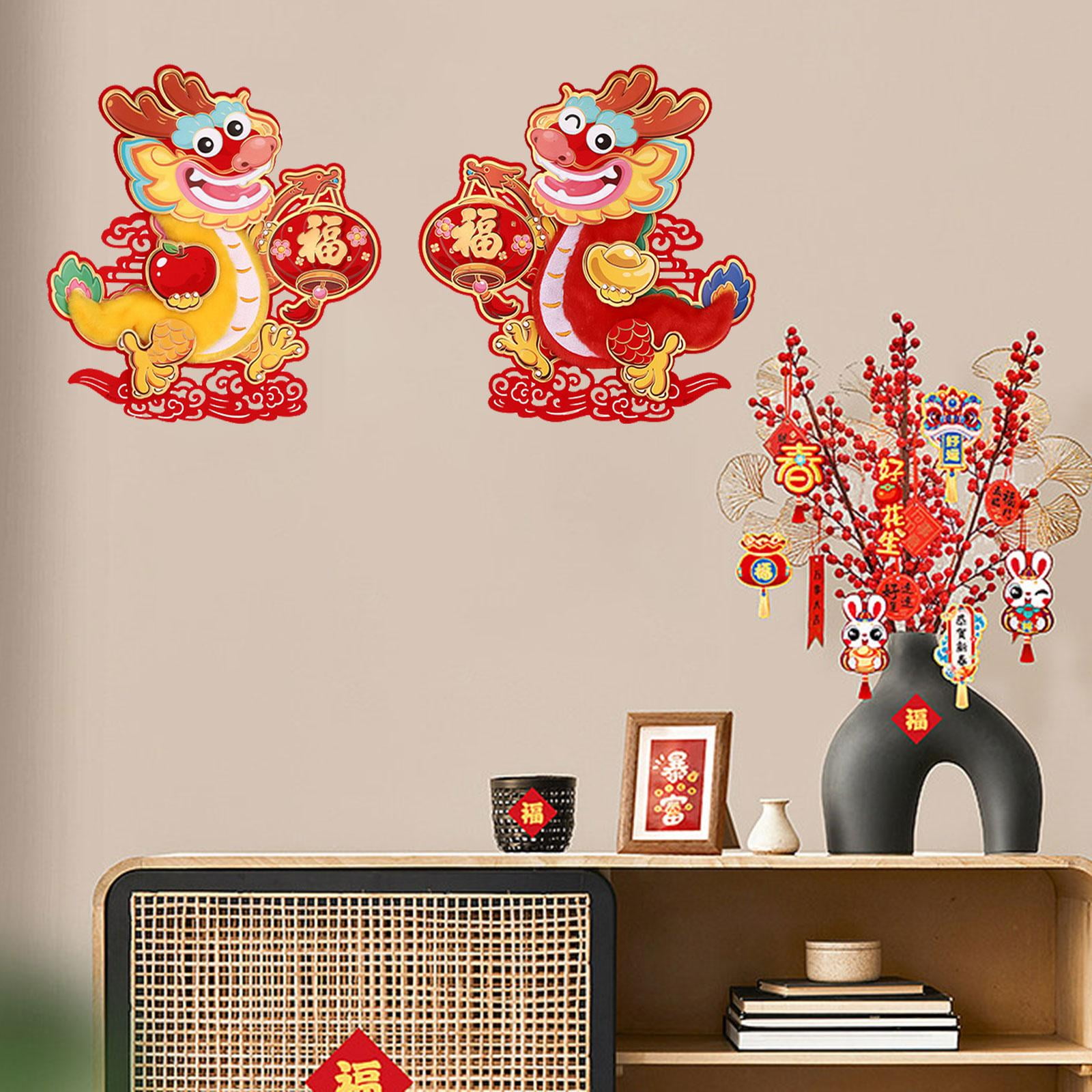 Tachiuwa 2Pcs Chinese New Year Door Sticker 2024 Chinese New Year ...