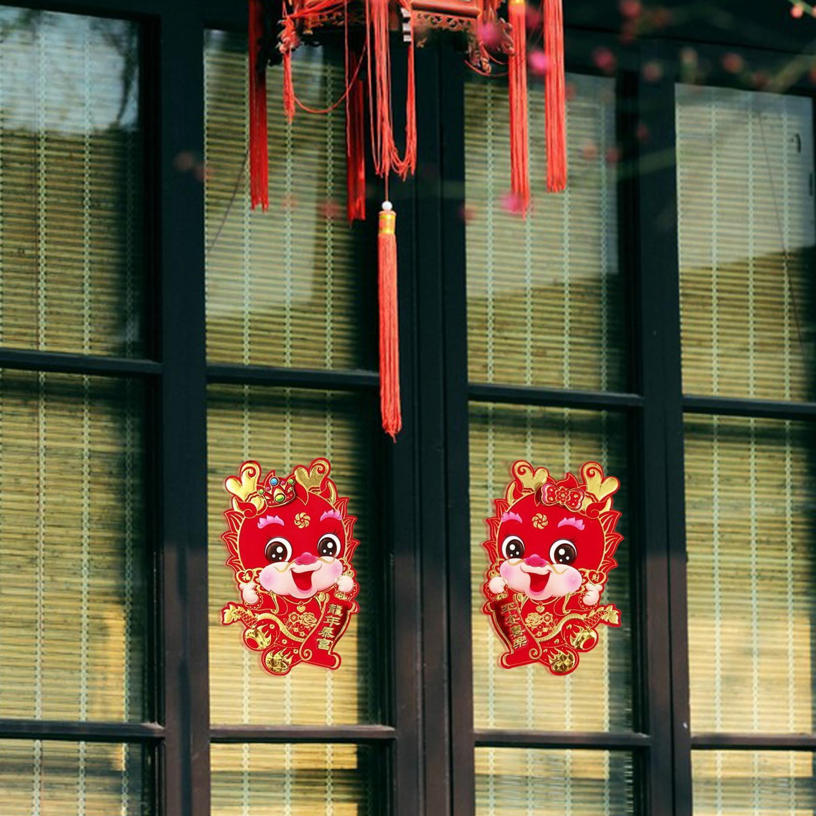 Tachiuwa 2Pcs Chinese New Year Door Sticker Chinese New Year Decoration ...
