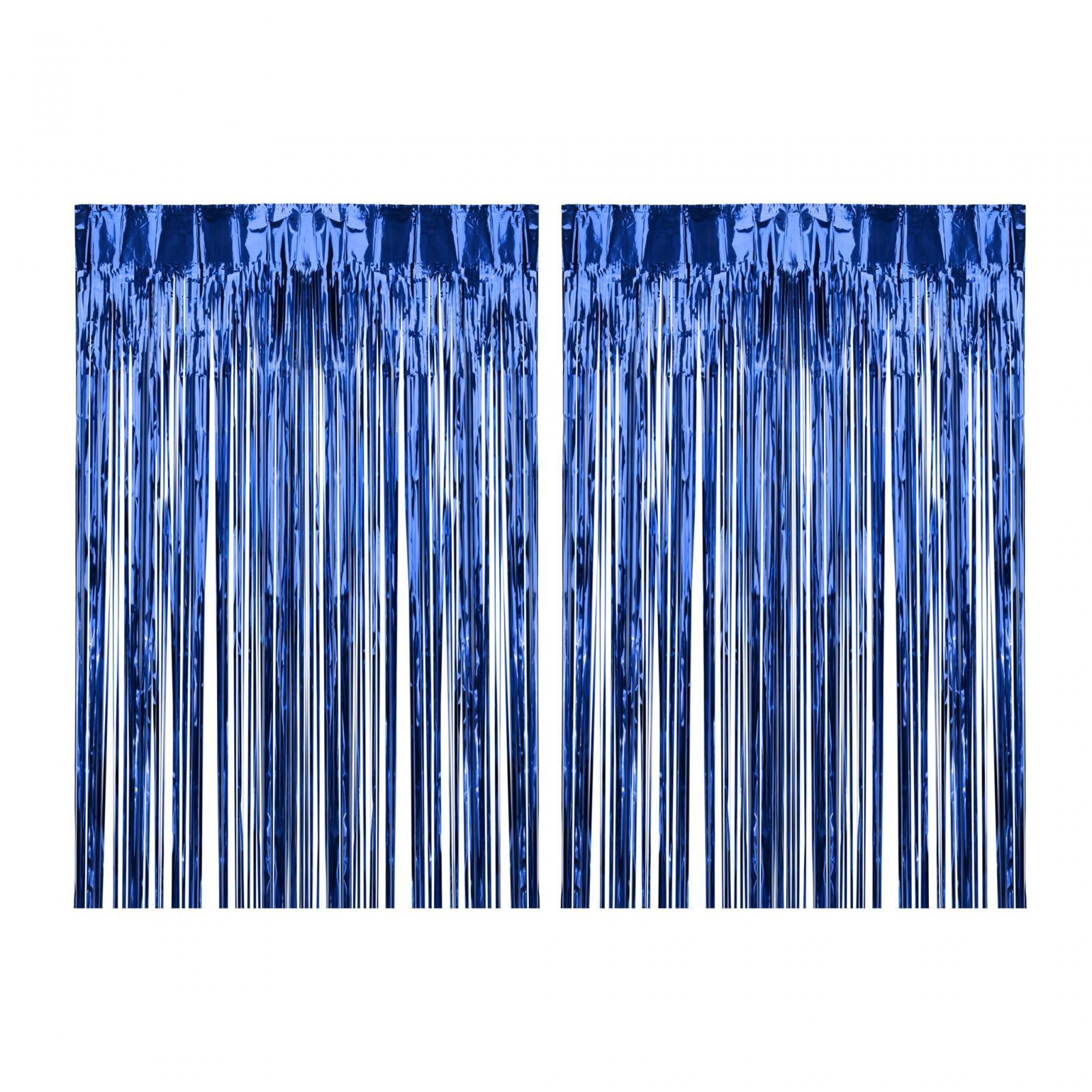 Tachiuwa 2Pcs Foil Fringe Curtains Foil Curtain Backdrop Party ...