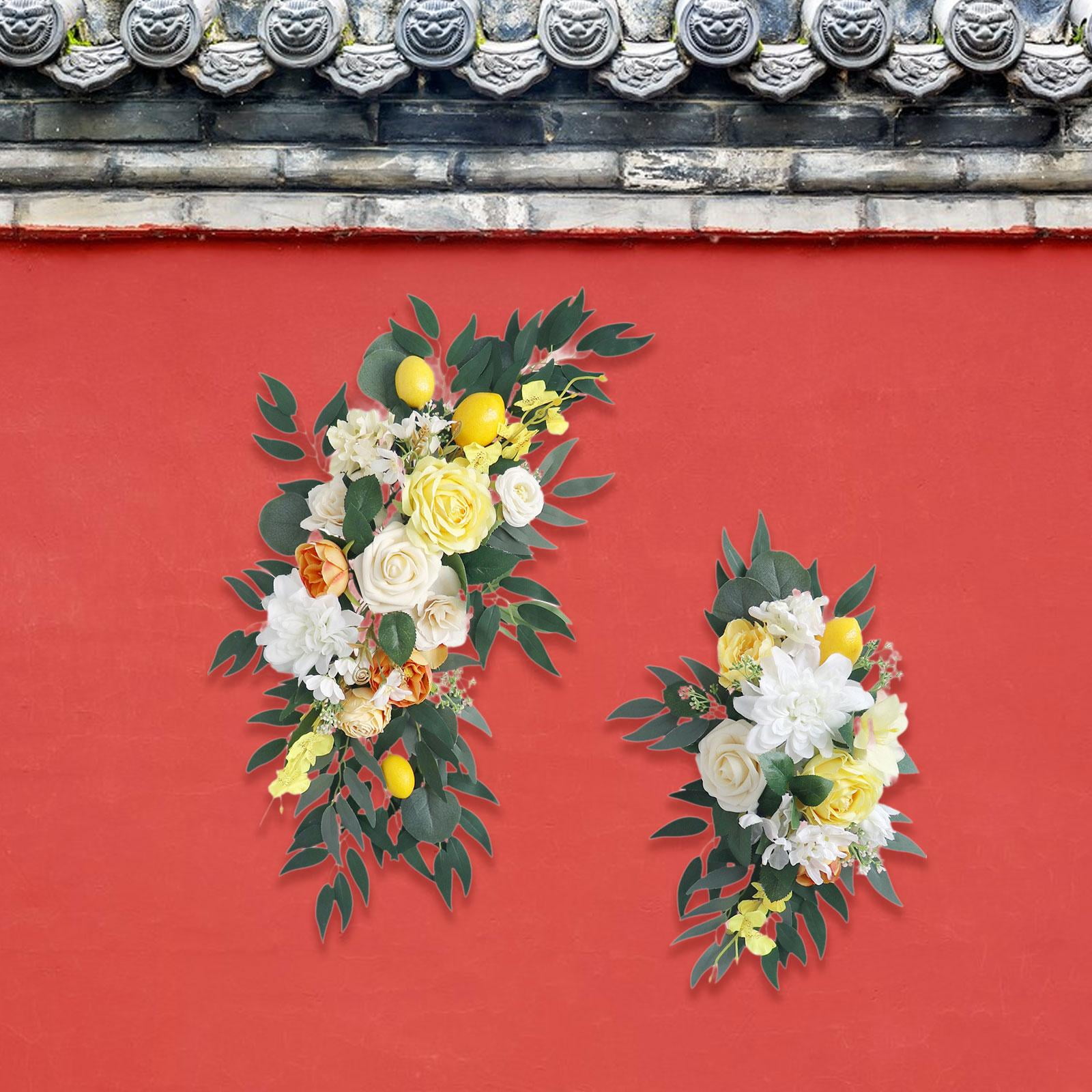 Tachiuwa 2Pcs Wedding Arch Flowers Artificial Flower Swag Modern ...