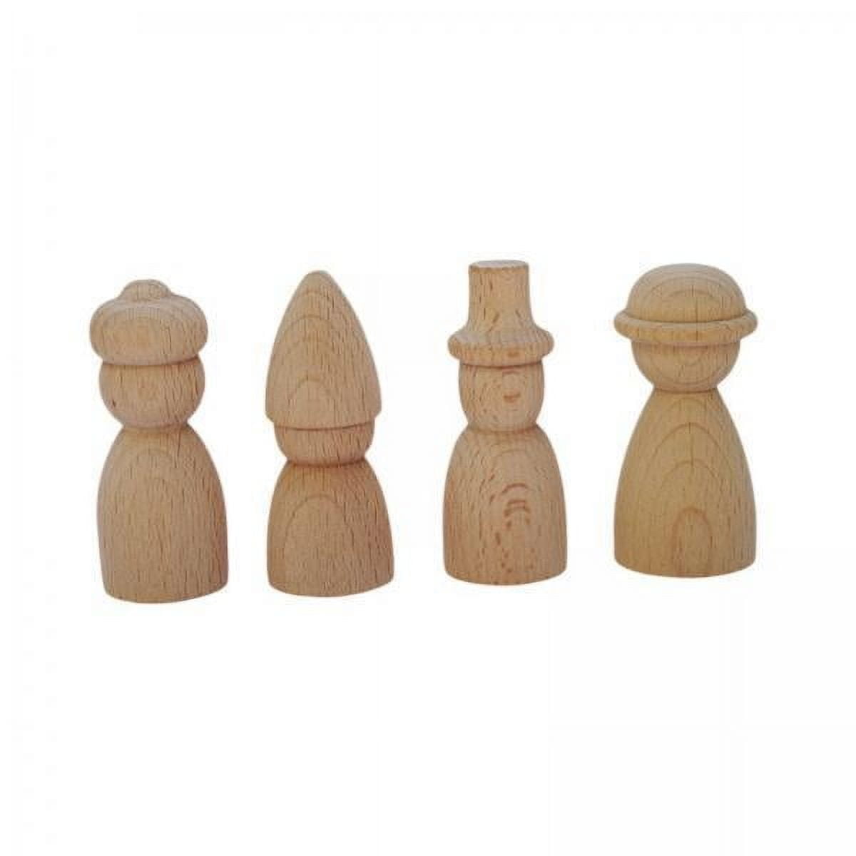 Tachiuwa 2x4Pcs Wooden Peg People Pretend Play for Kids Crafts Projects ...
