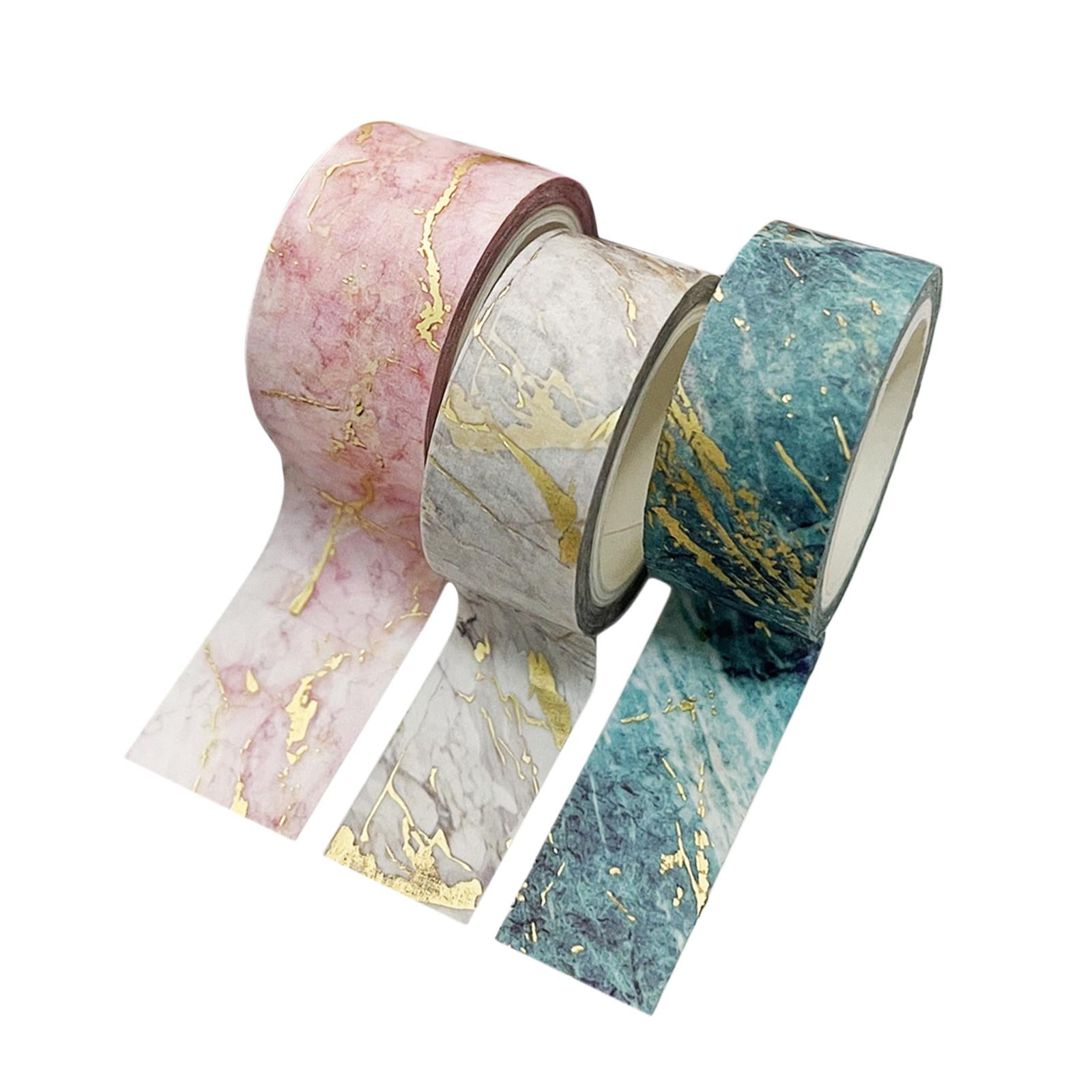 Tachiuwa 3 Rolls Washi Tape Bulk 5M Long Gold Foil Thin Decorative ...